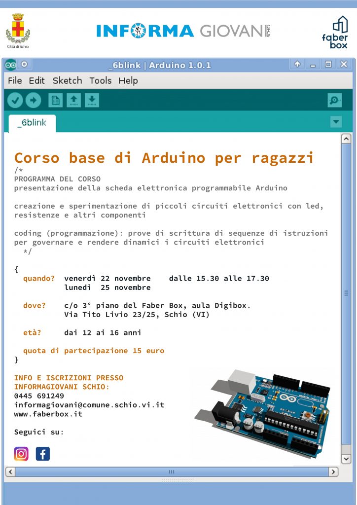 Corso base di Arduino per ragazzi - Informagiovani Schio